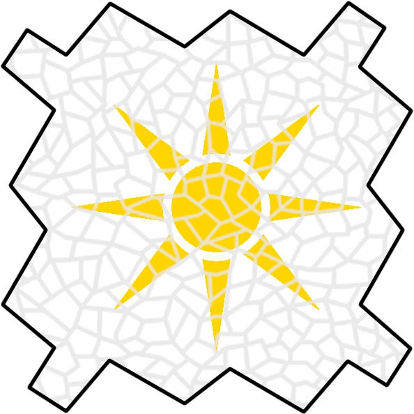 Carreau de mosaïque en trencadís inserté soleil brillant 50x50 cm ...