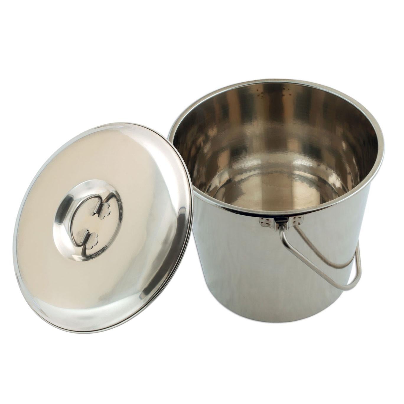 SEAU INOX 12 LITRES AVEC COUVERCLE PROFONDEUR 270 MM - LASER TOOL ...