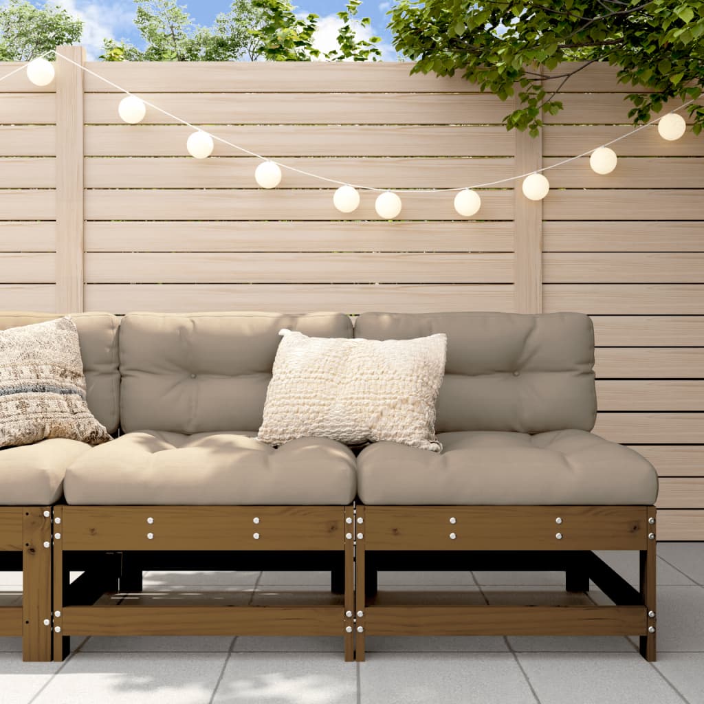 Maison Exclusive - Canapés centraux avec coussins 2 pcs marron miel ...