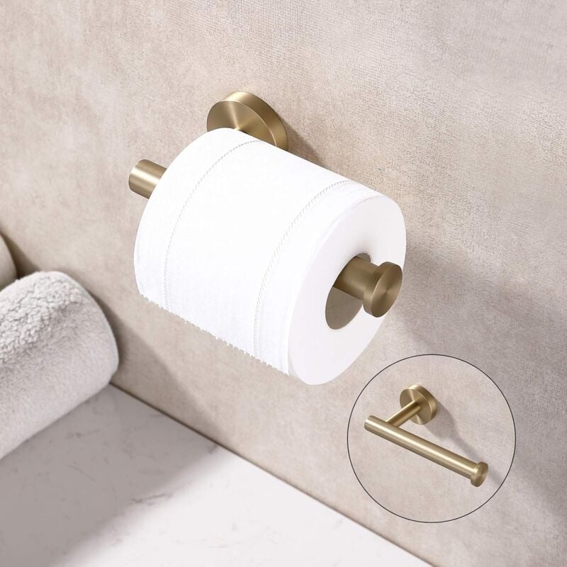Porte-papier toilette en acier inoxydable SUS304 en or brossé, support ...