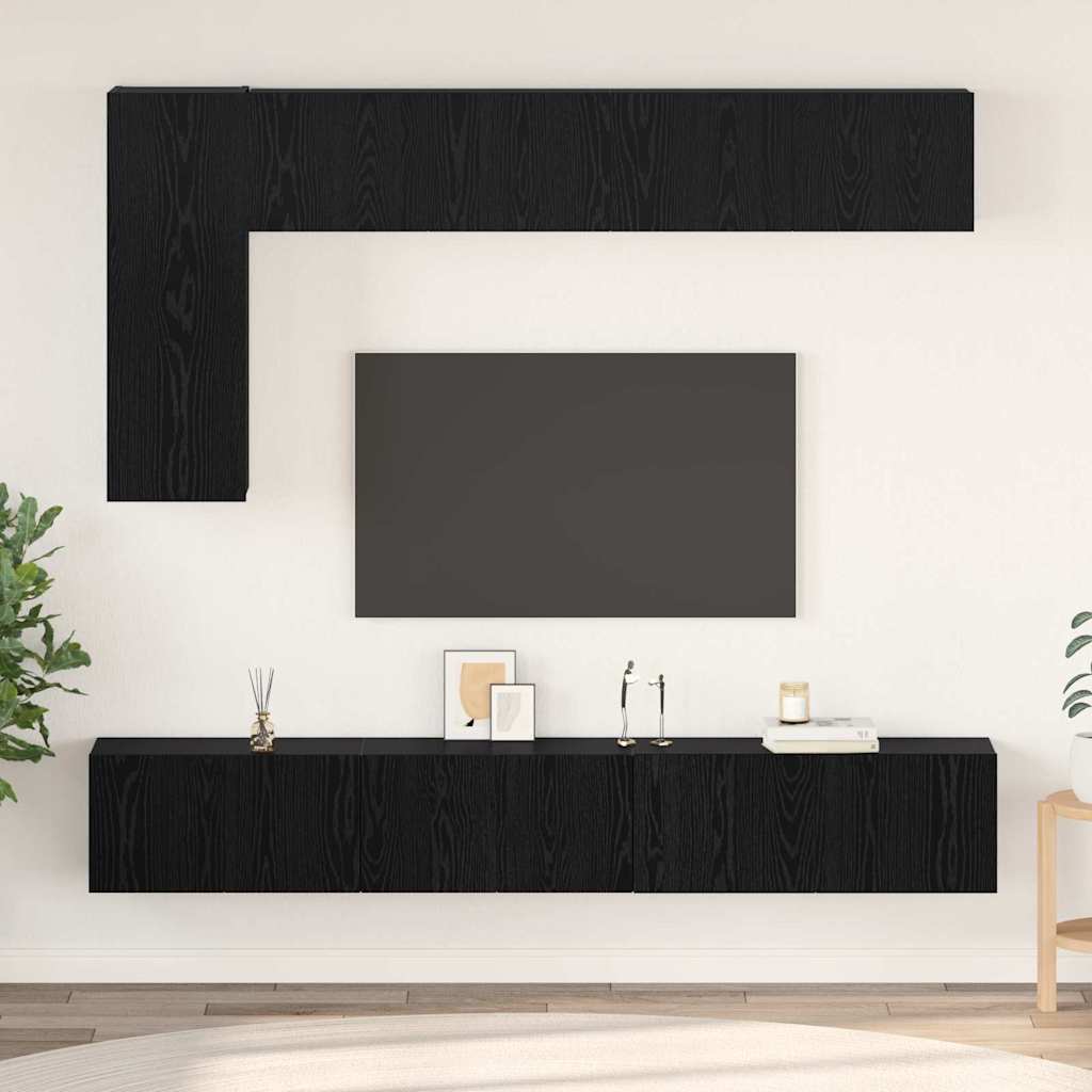 Maison Exclusive - Conjunto de mueble de TV 6 pcs Roble negro 30.5 x 30 x 90 cm | Leroy Merlin