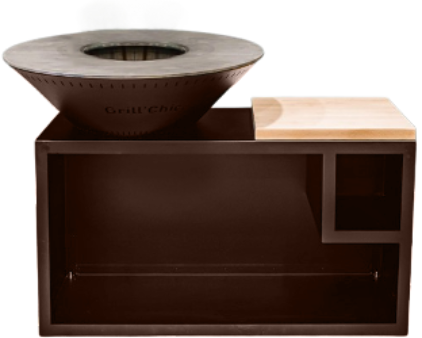 Brasero Traditionnel Aluminium 103 Imitation Corten Double Cuve | Leroy ...