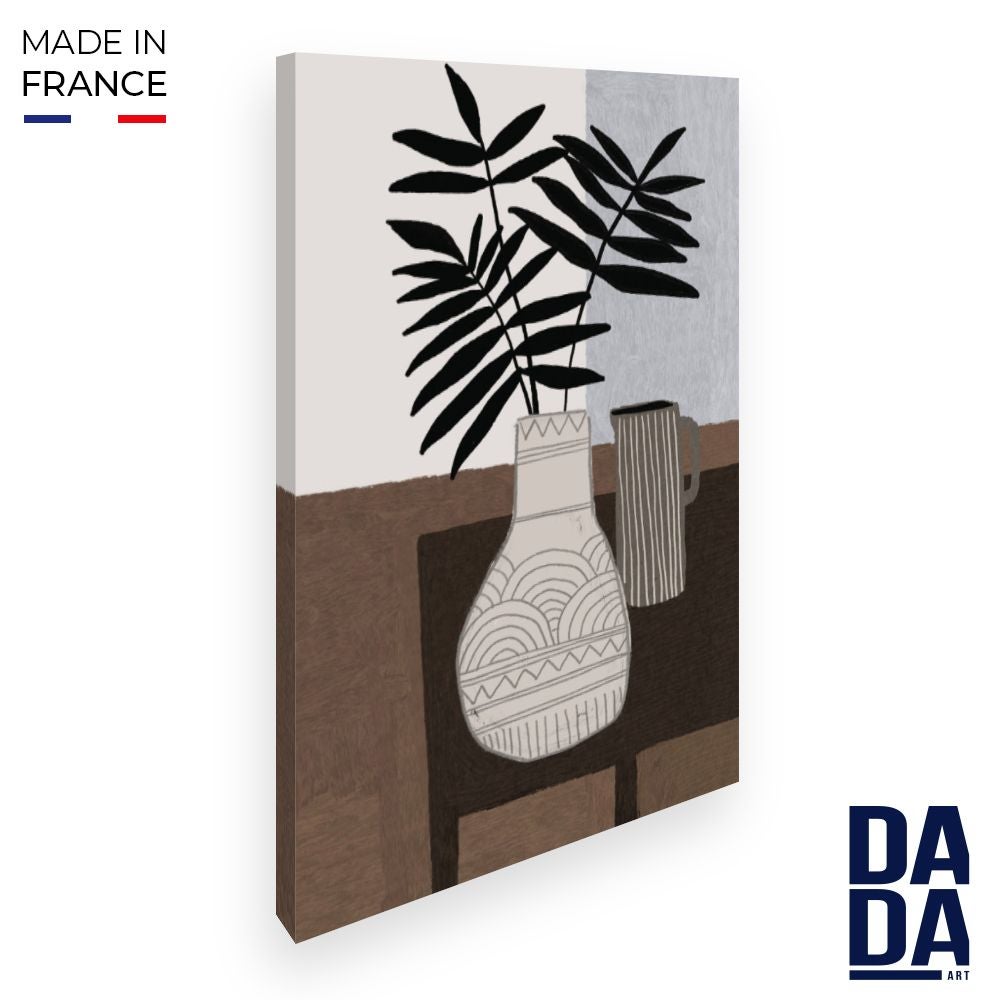 Toile Vase et feuilles / 60x90cm / Fabriqué en France / DADA ART ...