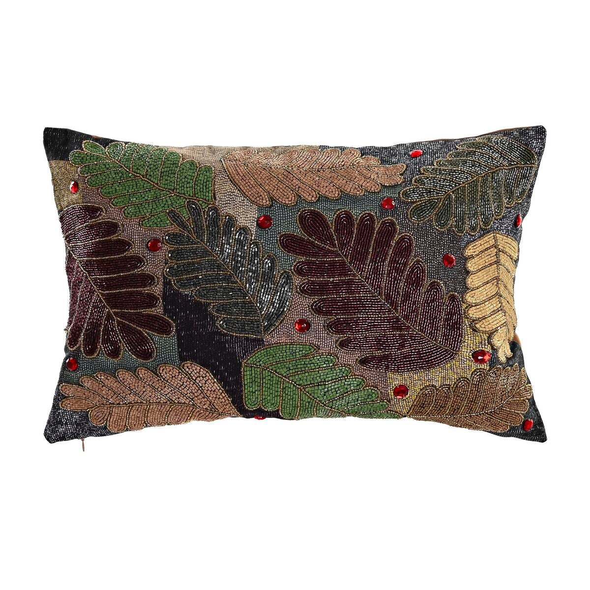 Funda de cojín DKD Home Decor 60 x 1 x 40 cm Hojas Multicolor | Leroy ...