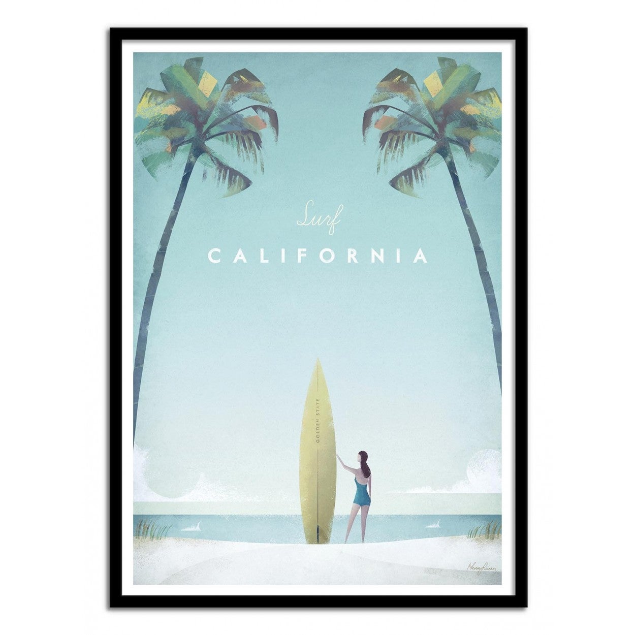Affiche d’art et cadre noir 50 x 70 cm - Visit California - Henry ...