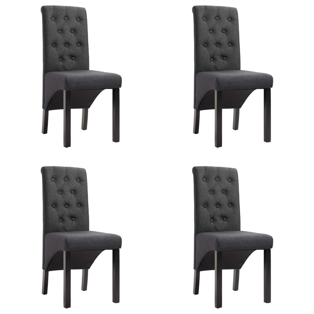 Maison Exclusive - Chaises à manger lot de 4 gris foncé tissu | Leroy ...