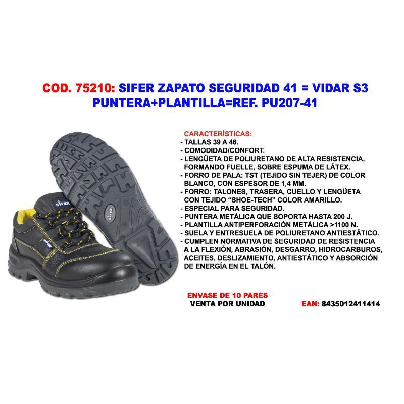 SIFER/Safety SCARPA antinfortunistica "Vidar" Taglia 41 S3 Puntale ...