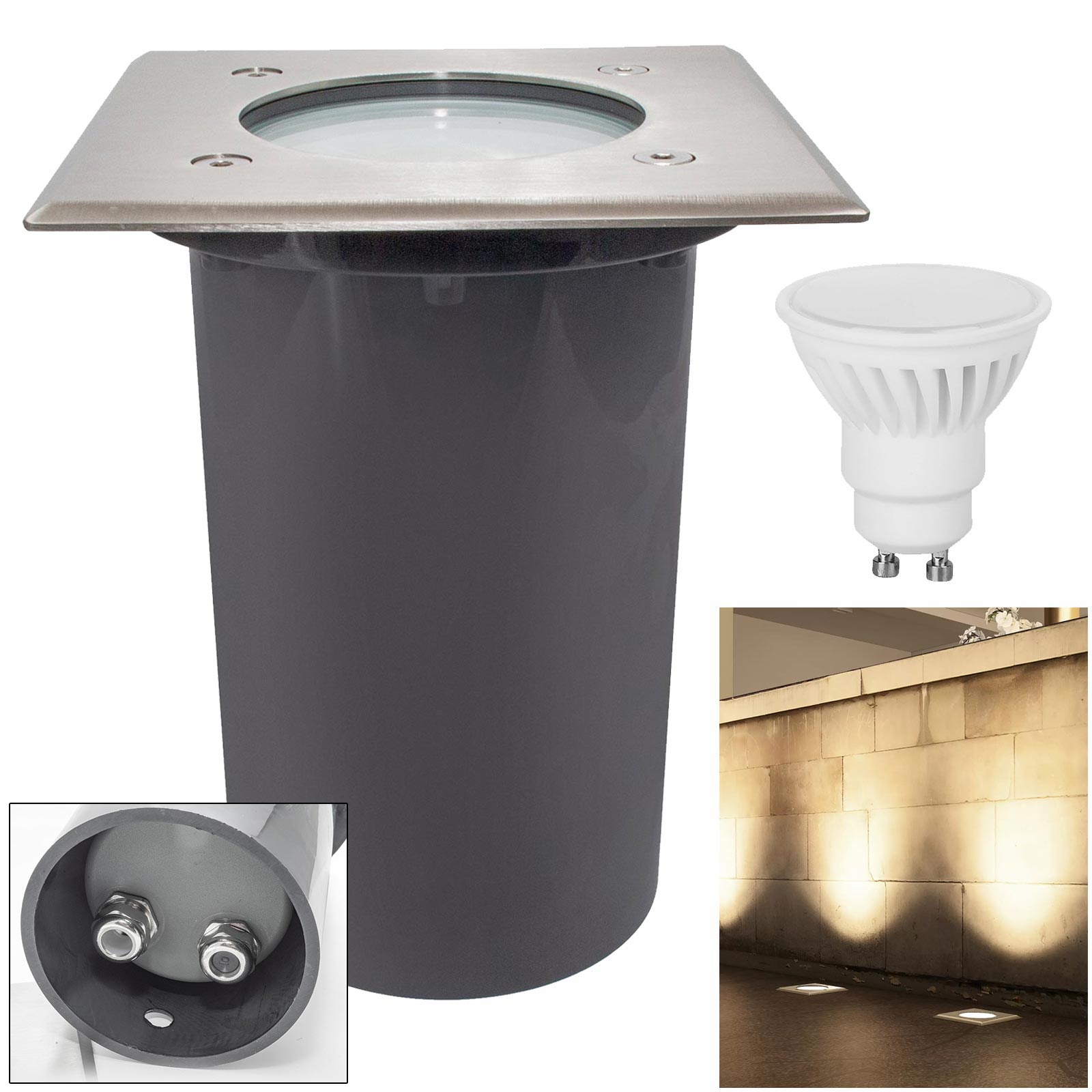 Foco empotrable para exterior, impermeable, IP67, transitable, de acero ...