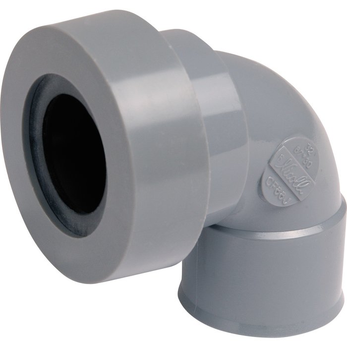 Adaptateur PVC gris coudé 87°30 - diamètre 32 mm - Double emboîture ...