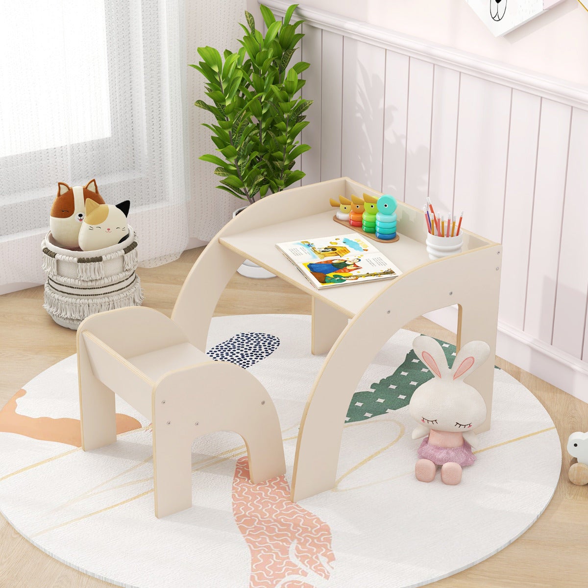 Ensemble table et chaises pour enfants, table d'activités avec grandes ...
