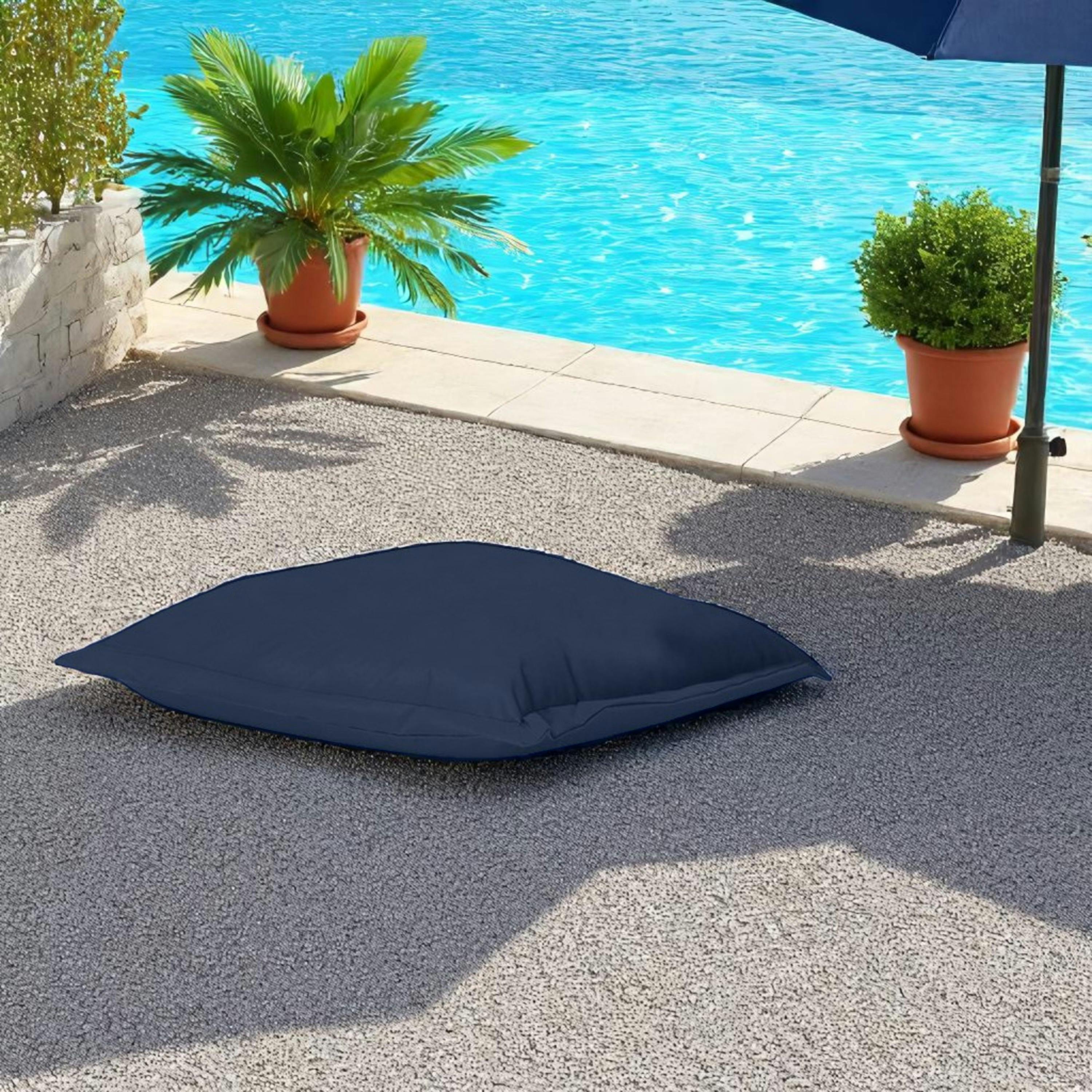 Pouf coussin de sol extérieur imperméable - bleu foncé ARTA | Leroy Merlin