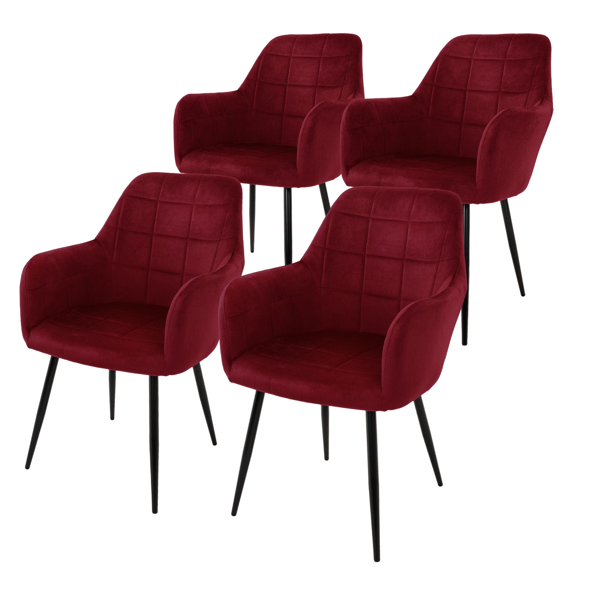 4 chaises de salle à manger Chaise de salon Chaise en velours Chaise de ...