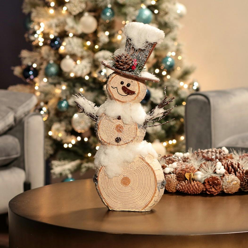 Bonhomme de neige 43 cm ton naturels | Leroy Merlin
