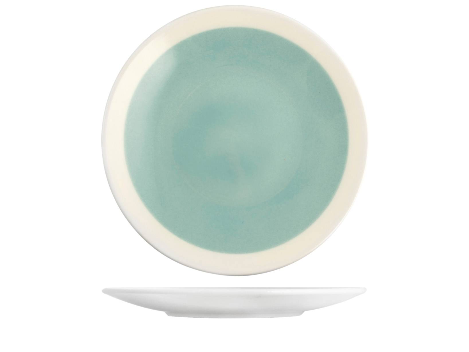 H&h Plato de Loza Soleil Blanco Celeste Redondo 33 Tab | Leroy Merlin