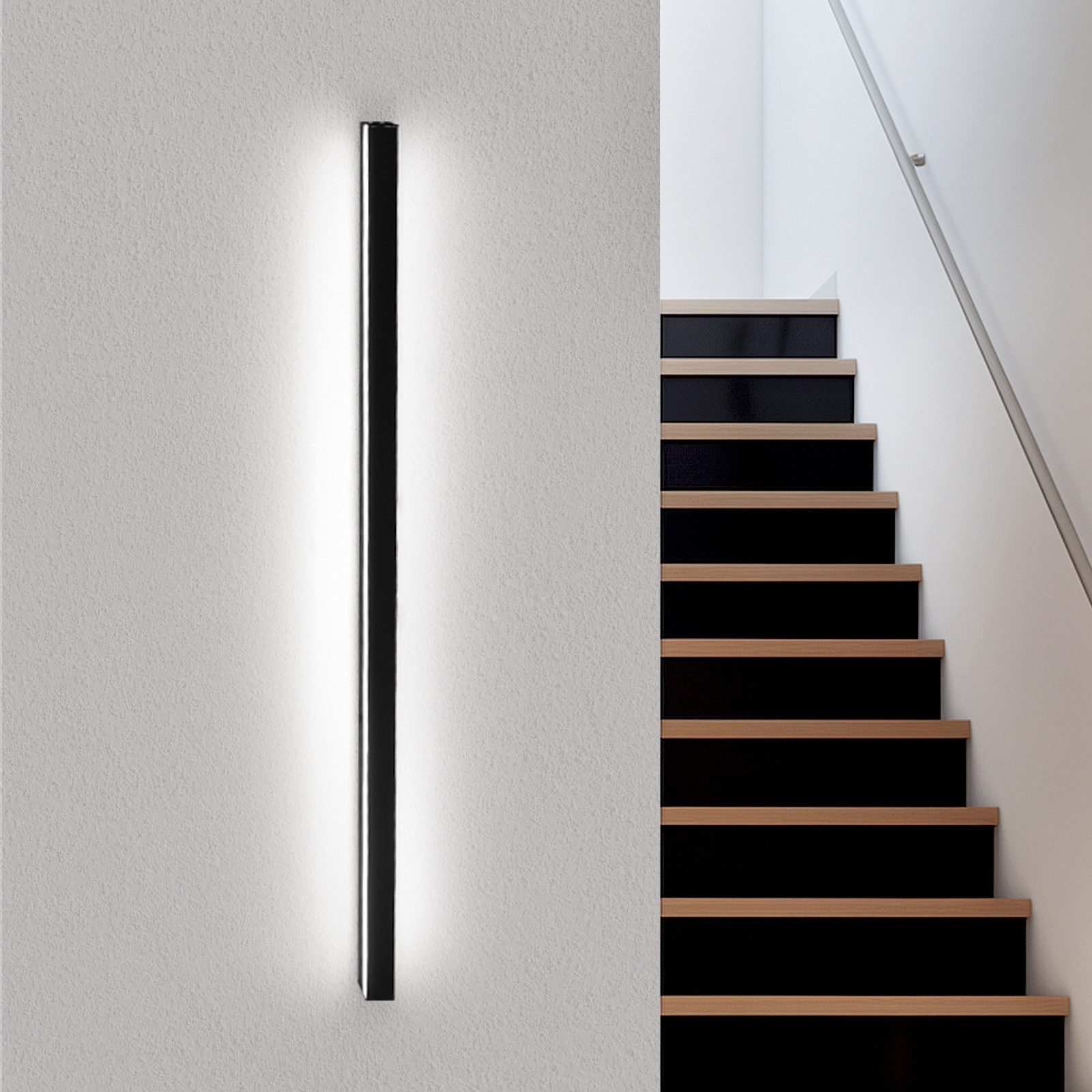NETTLIFE LED intérieure Applique noire - 100CM Eclairage mural salon ...