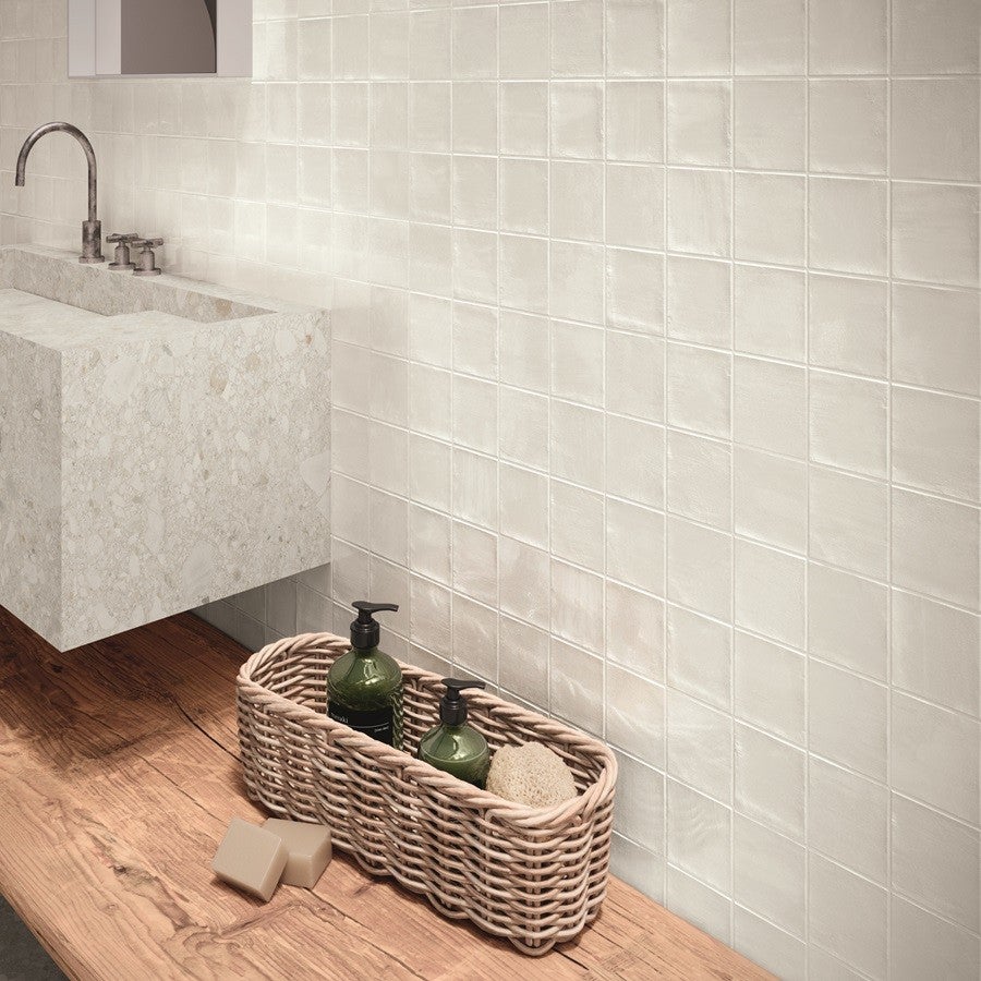 Carrelage Effet Zellige 10x10 Cm Nour White | Leroy Merlin