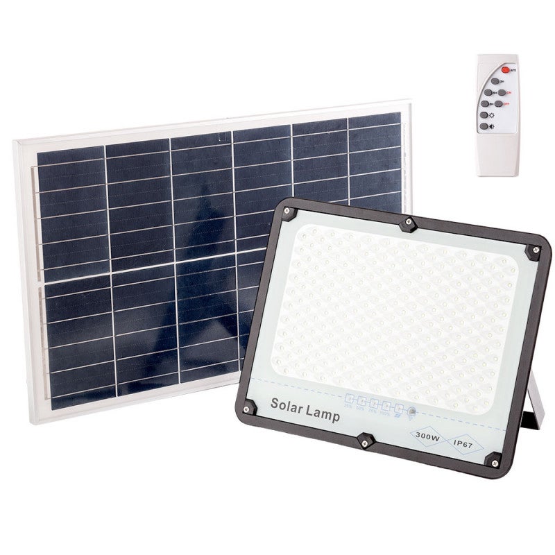 Projecteur LED solaire Spot 300W Panneau solaire/Batterie [WR-MTX-300W ...