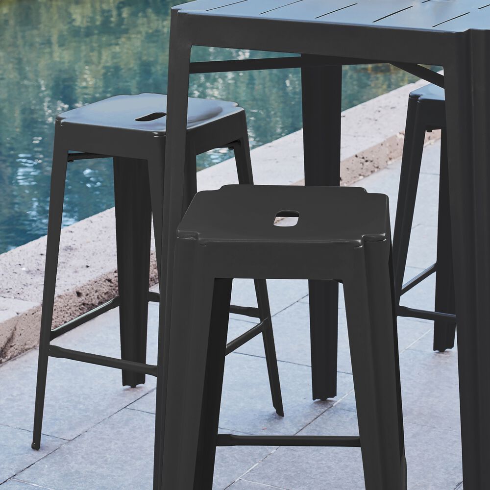 Tabouret de bar Métal Gris anthracite TRIVIA ALINEA - larg40,4 x H69 x ...