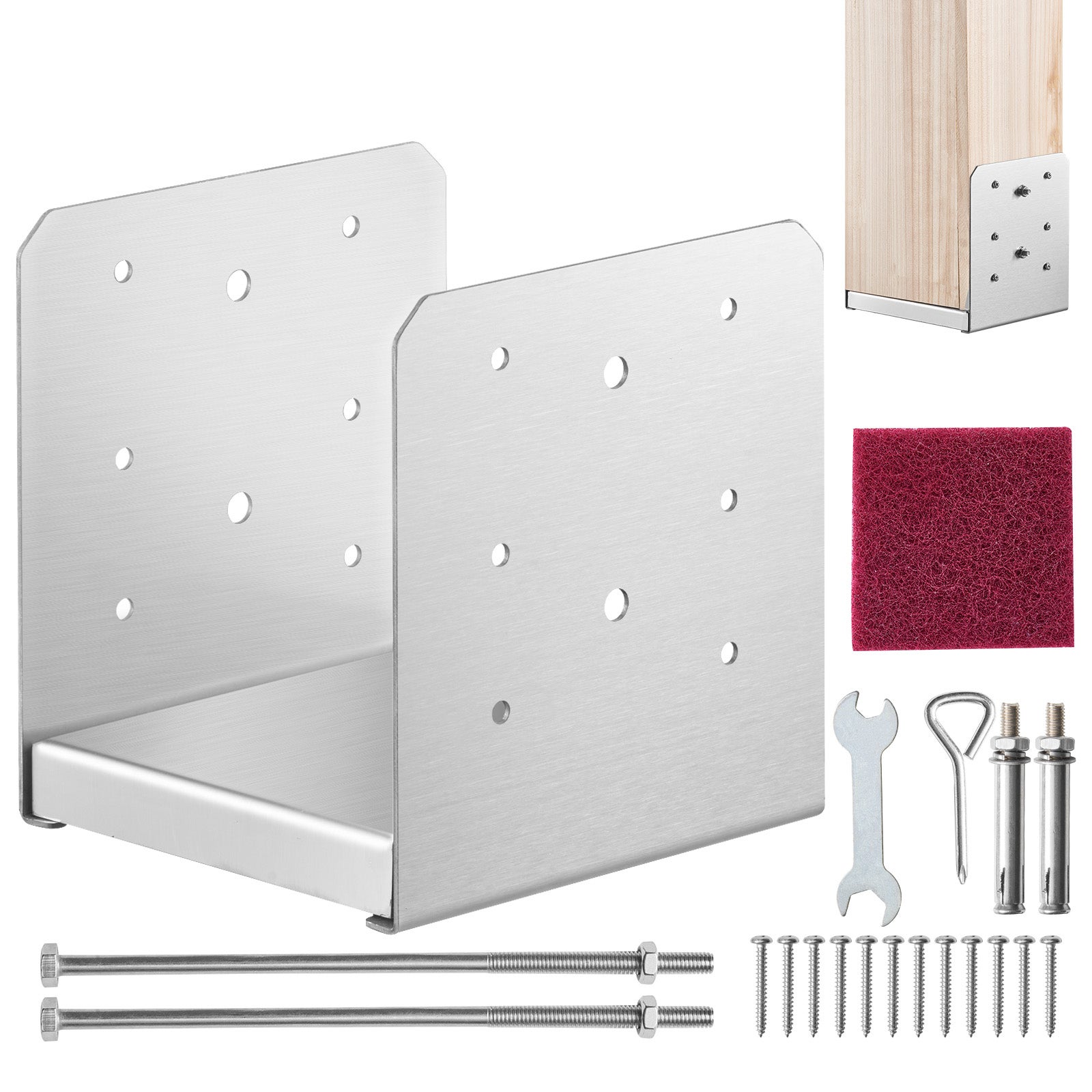 VEVOR Support de Poteau Bois 6''x6'' 152x152 mm Base deAncrage Poteaux ...