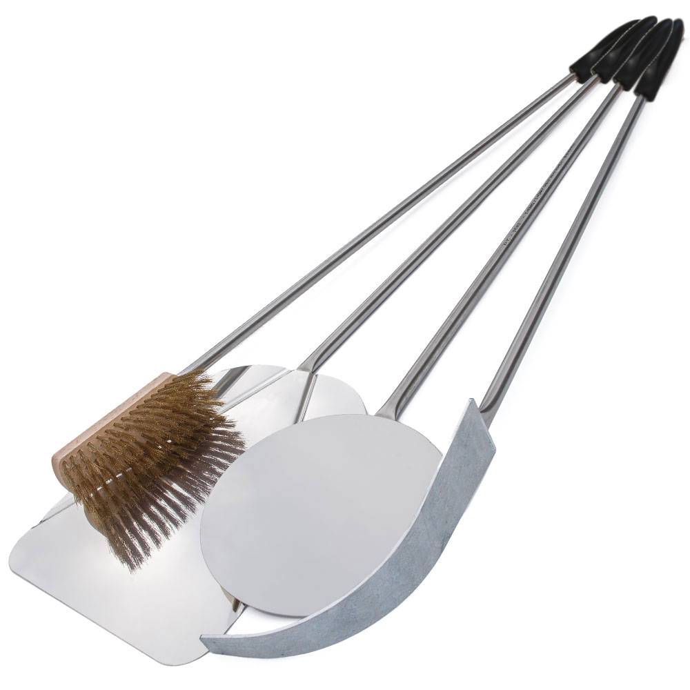 Lot de 4 Pelles à Pizza en Acier Inox - Pour pizzas Ø 30 cm - Manche 85 ...