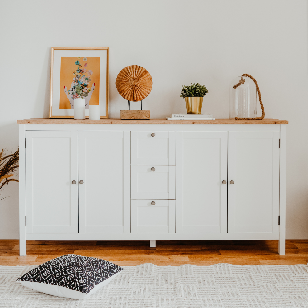 Buffet scandinave avec rangements 180cm SKADAR | Leroy Merlin