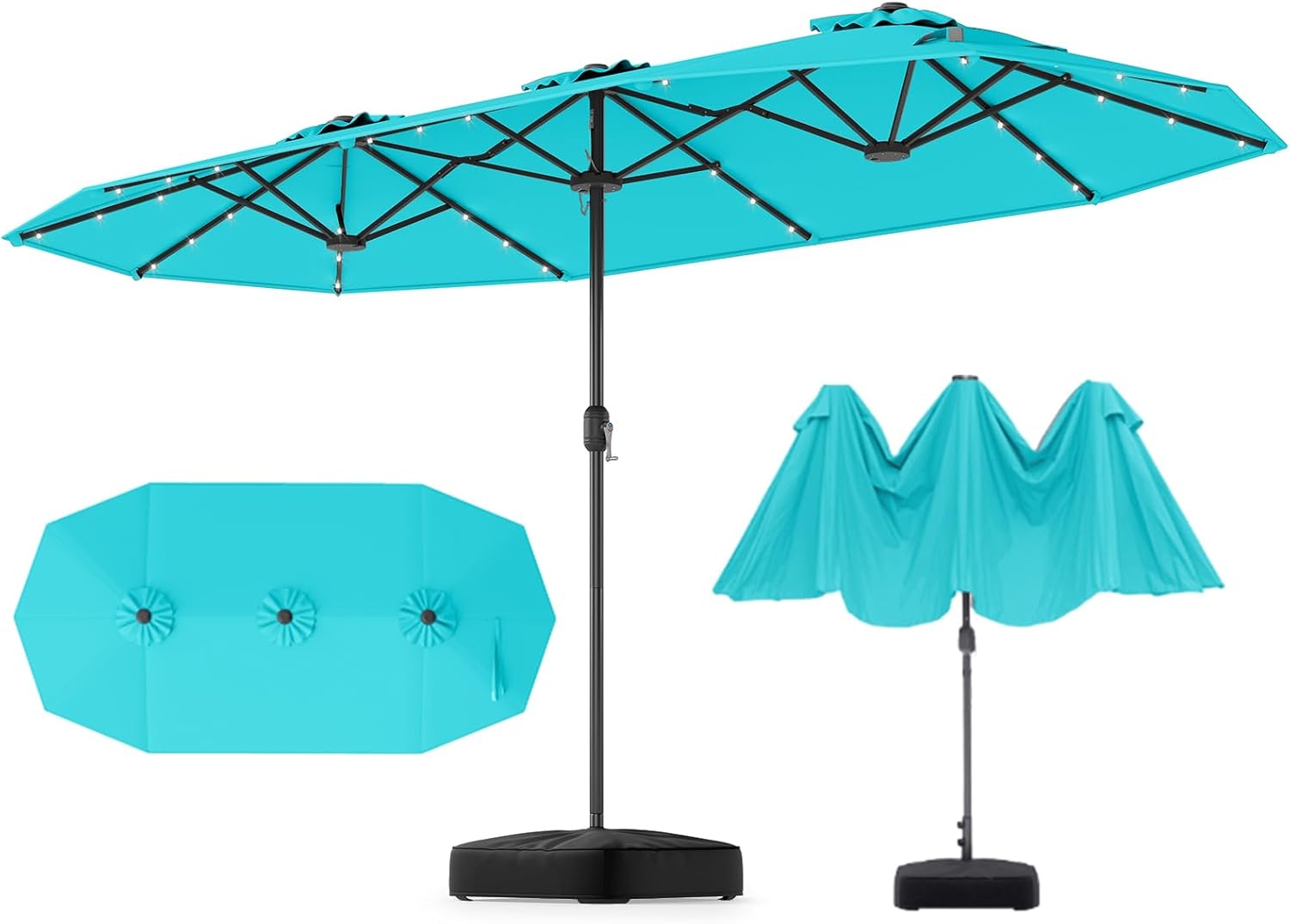 Parasol de Jardin Exterieur avec Pied, 4M Parasol Double Face avec ...