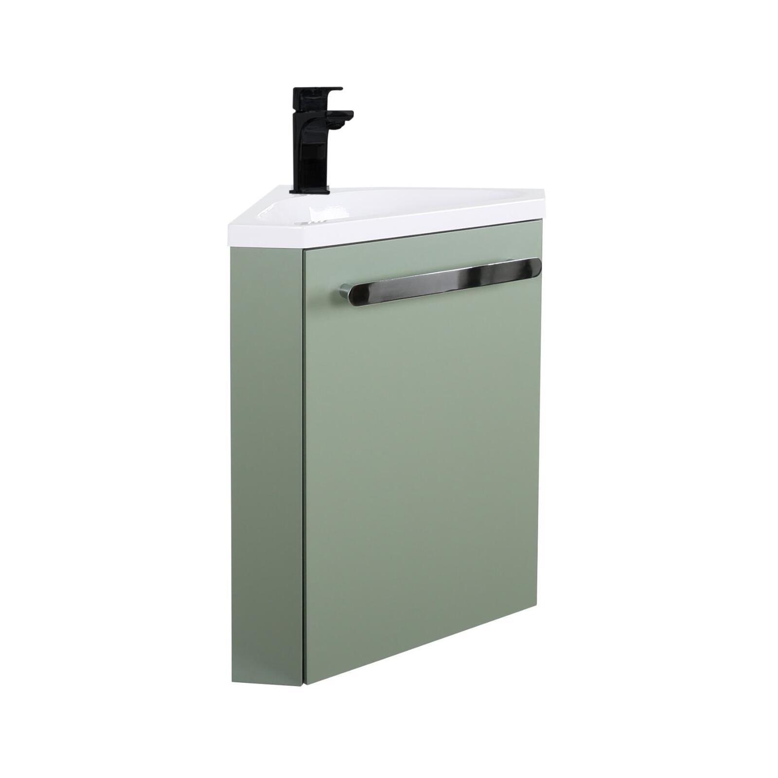 Ensemble lave-mains d'angle suspendu SKINO avec robinet noir | Leroy Merlin
