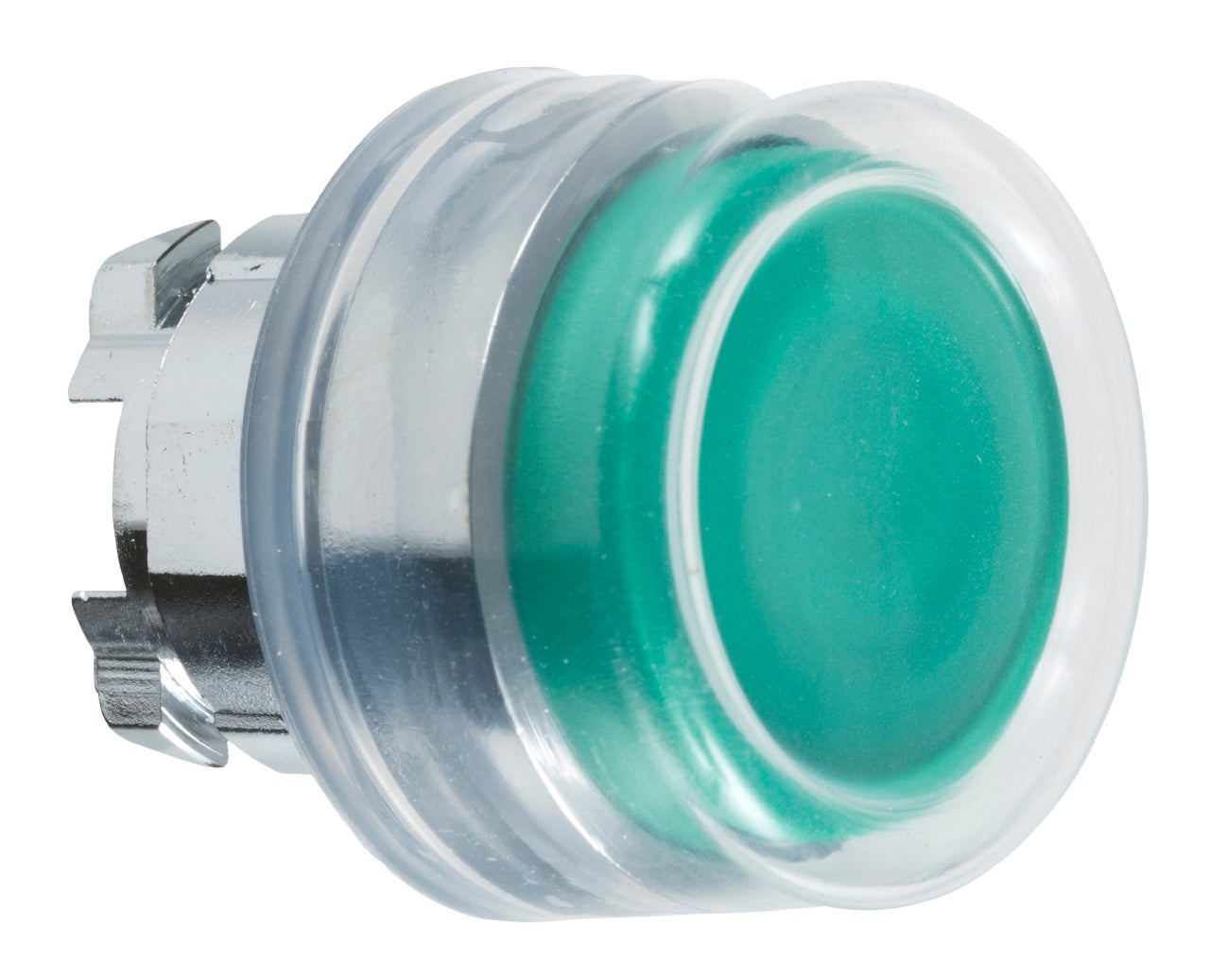 Tête bouton poussoir - capuchonné transparent - dépassant - vert ...