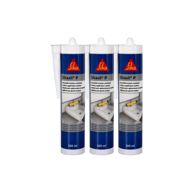 Lot de 3 mastics silicone universel SIKA Sikasil-P Marine - Transparent ...