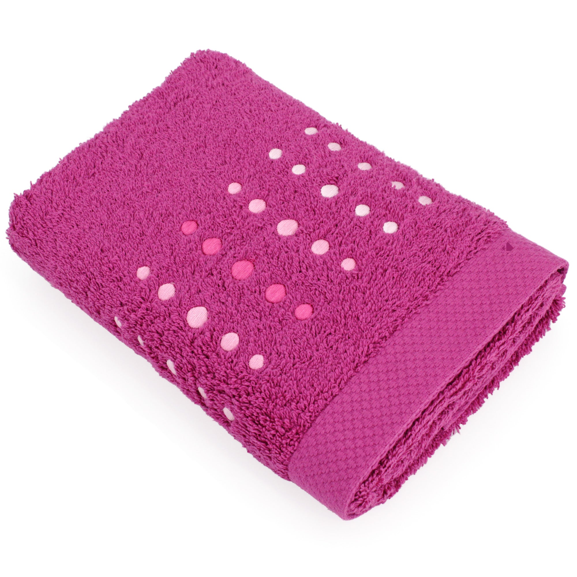 Serviette de toilette 50x100 cm coton 550 g/m2 PURE POINTS Violet Prune ...