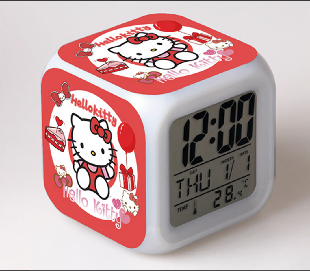 Petite taille 3 "8 cm, cousu, animation, lit bébé LED réveil numérique ...