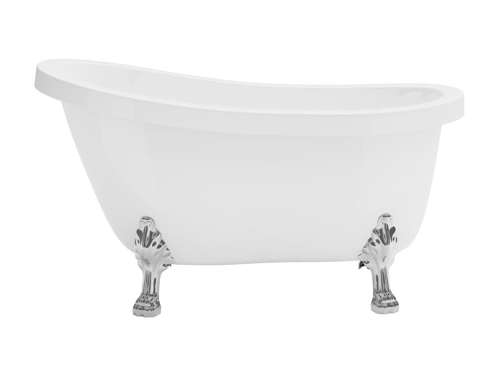 Baignoire îlot rétro avec pieds de lion argentés - 200 L - 145 x 74 x ...