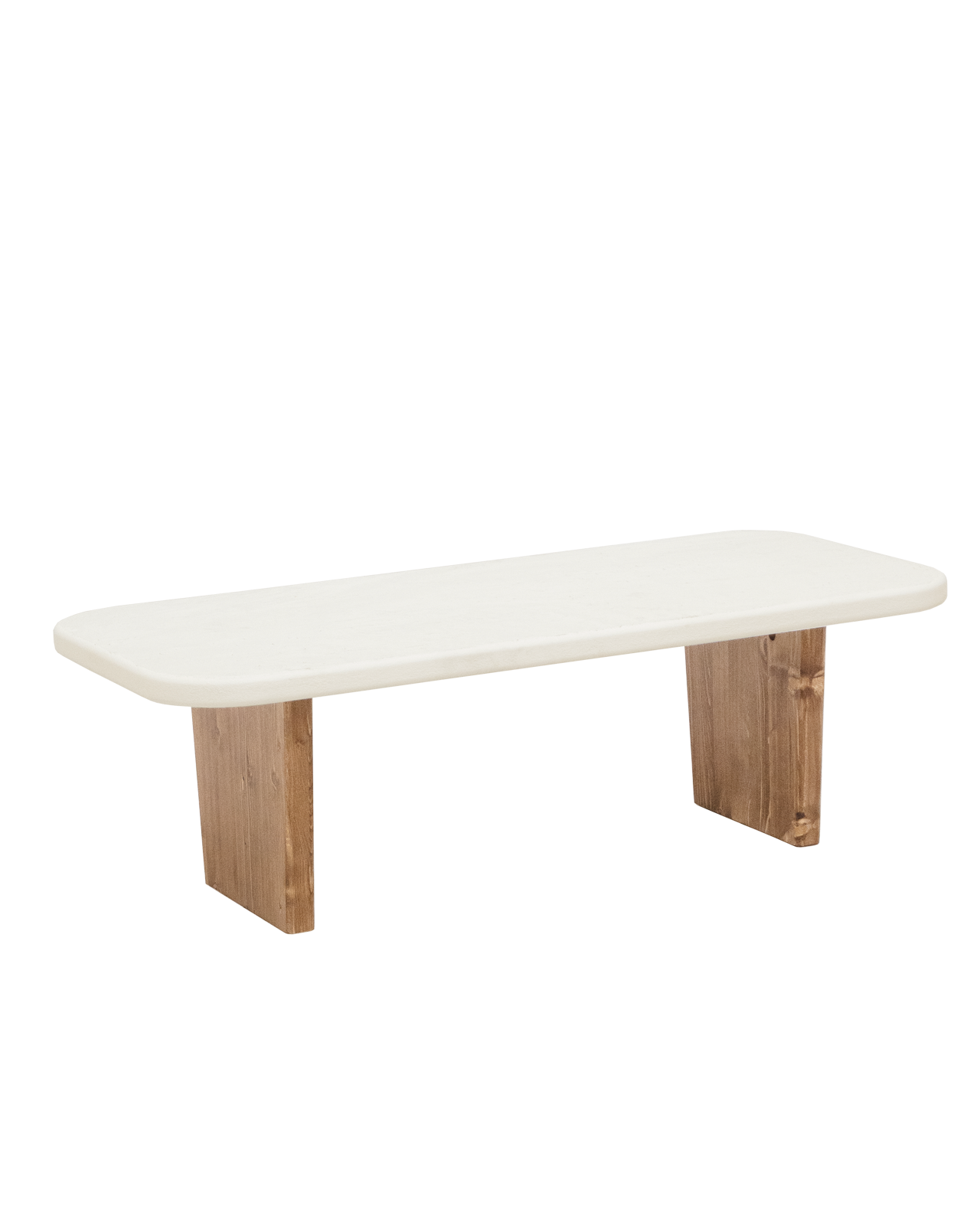 Mesa de centro de rectangular de microcemento Decowood con dos patas en ...