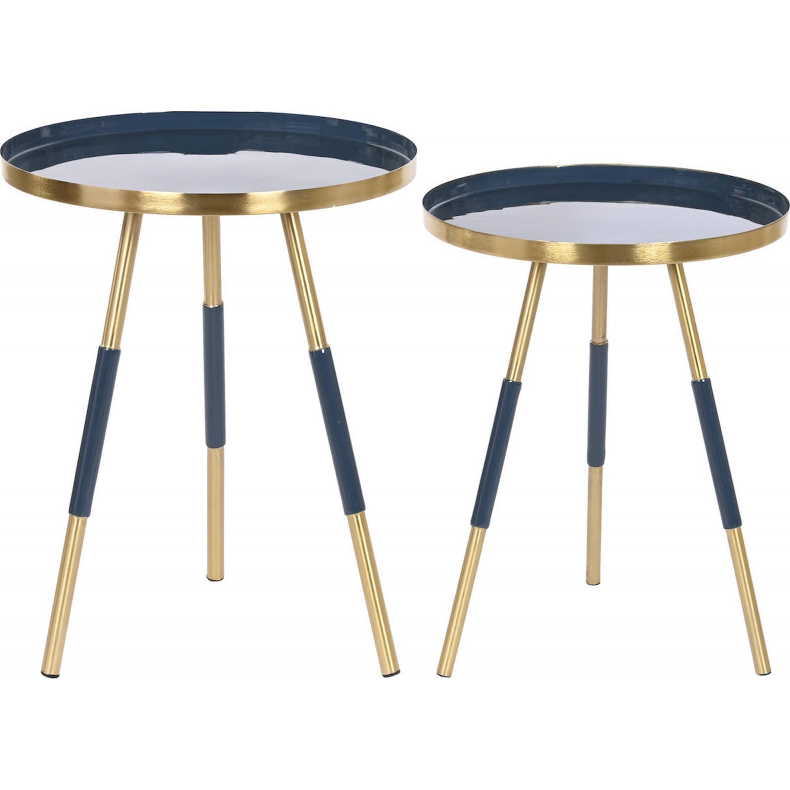 Table d'appoint design doré et bleu pour salon chic 41 x 41 x 51 cm ...