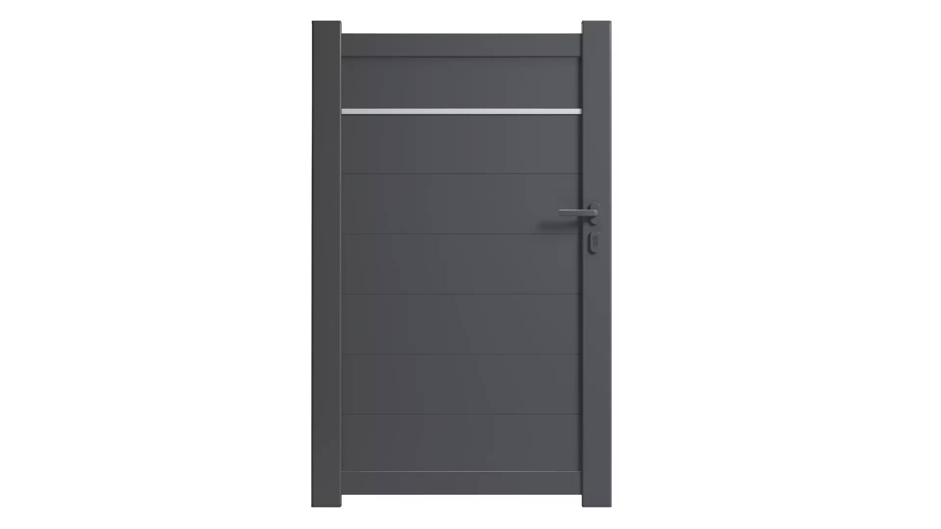 Portillon aluminium EVORA - Gris 7016 Haut 180 x Larg 100 cm - Lames ...