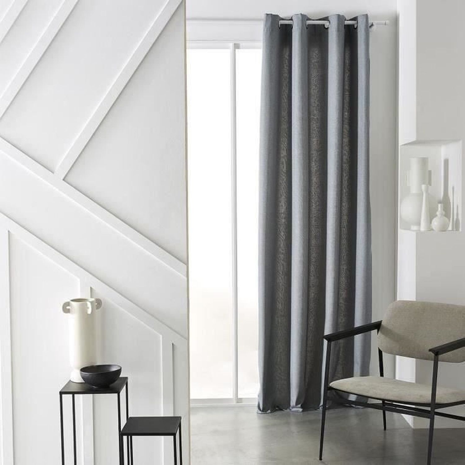 Rideau Isolant Gris clair 140 x 240 cm - TODAY | Leroy Merlin