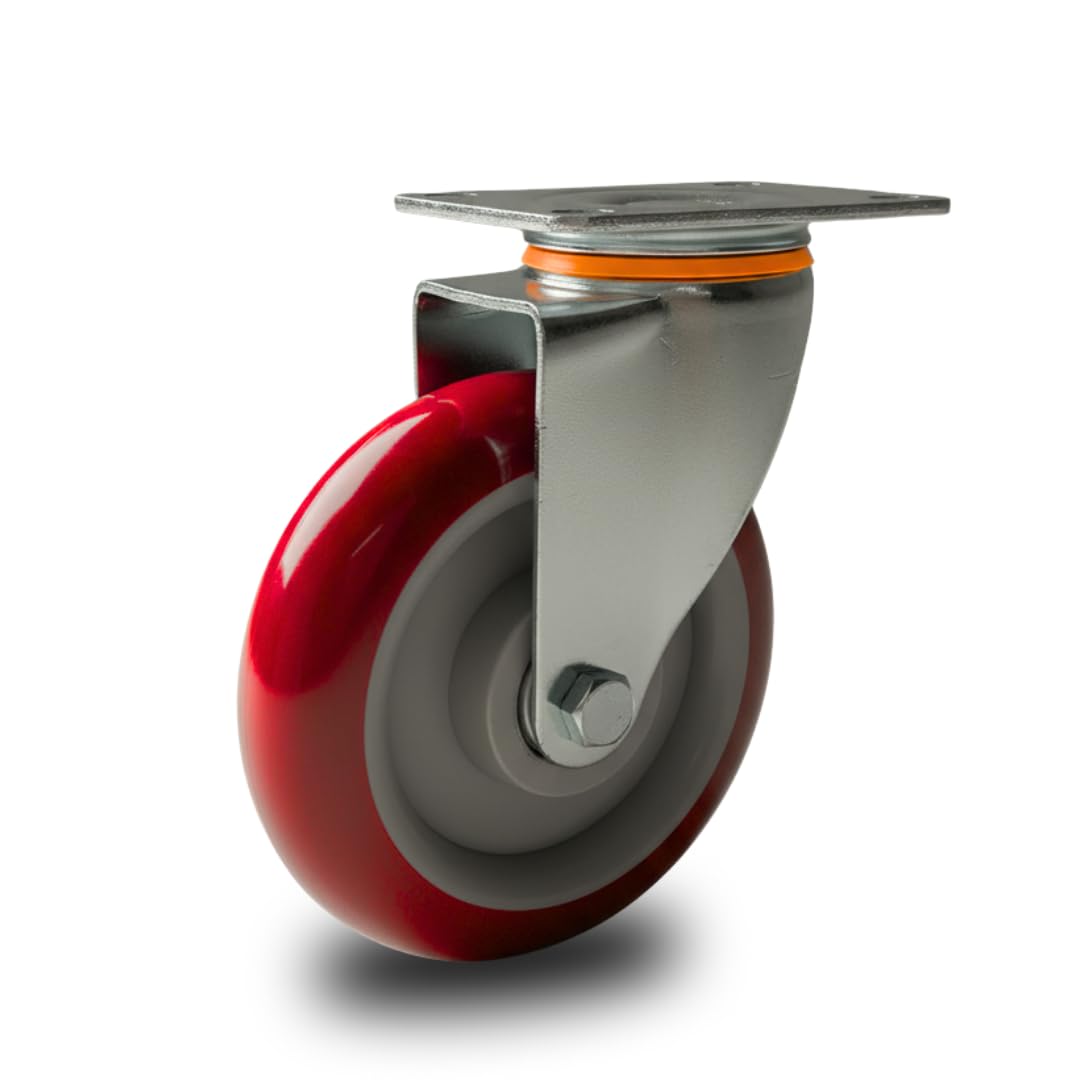 Roulette pivotante 125 mm silencieuse en polyuréthane non marquant ...