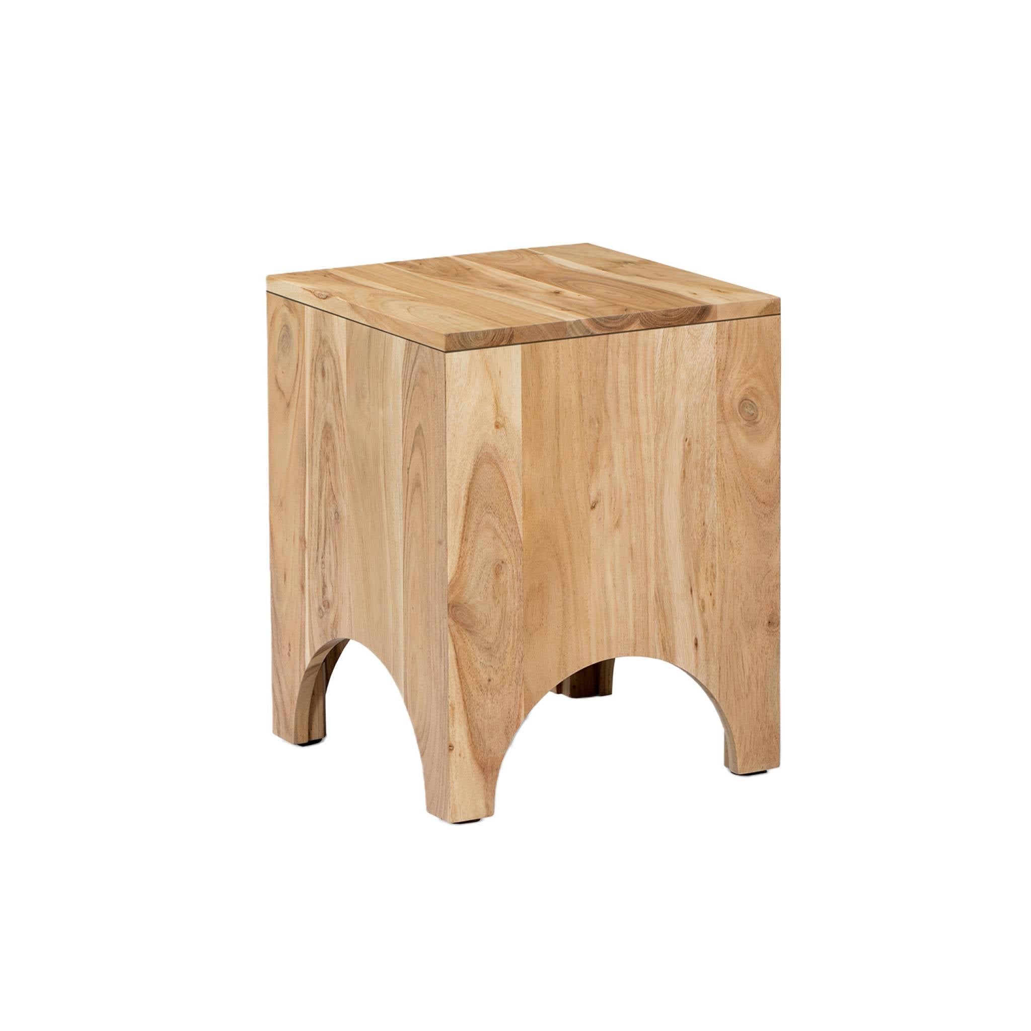 Table d'appoint. table de chevet en bois d'acacia. couleur naturelle. L ...