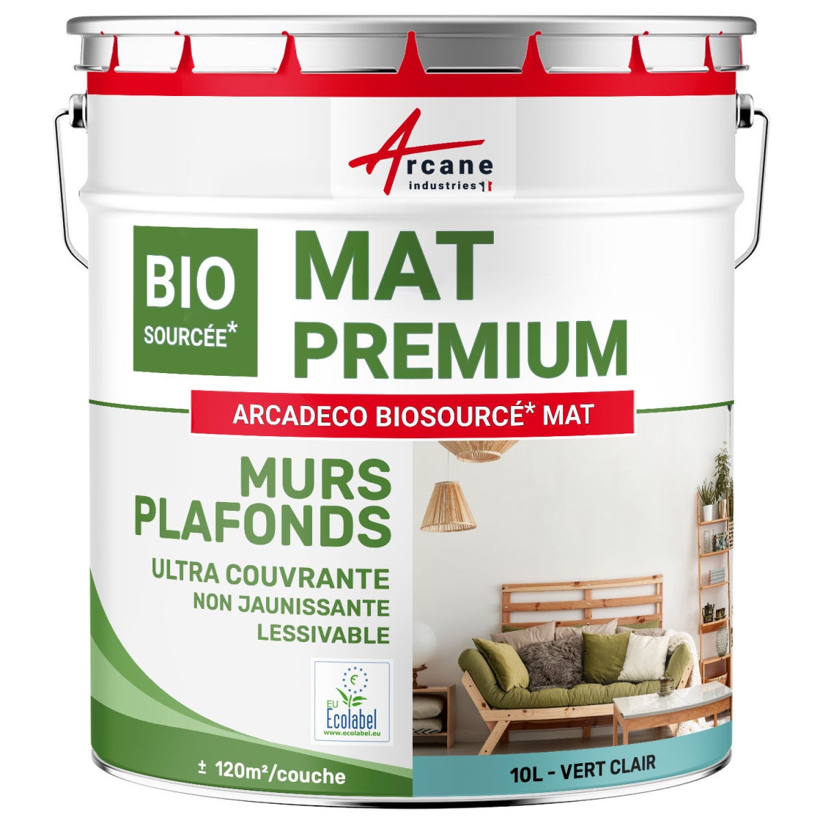 Peinture Biosourcée pour salon, chambre et pièces à vivre - Mate Vert ...