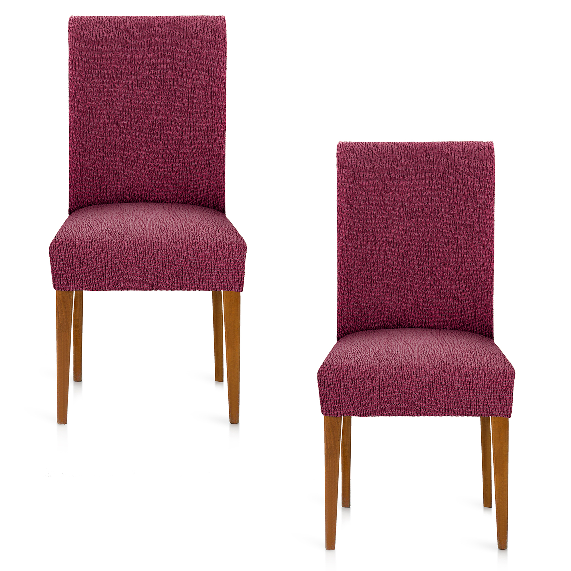 Pack de 2 Housses de Chaise avec Dossier Adaptable Modèle Troy Rouge ...