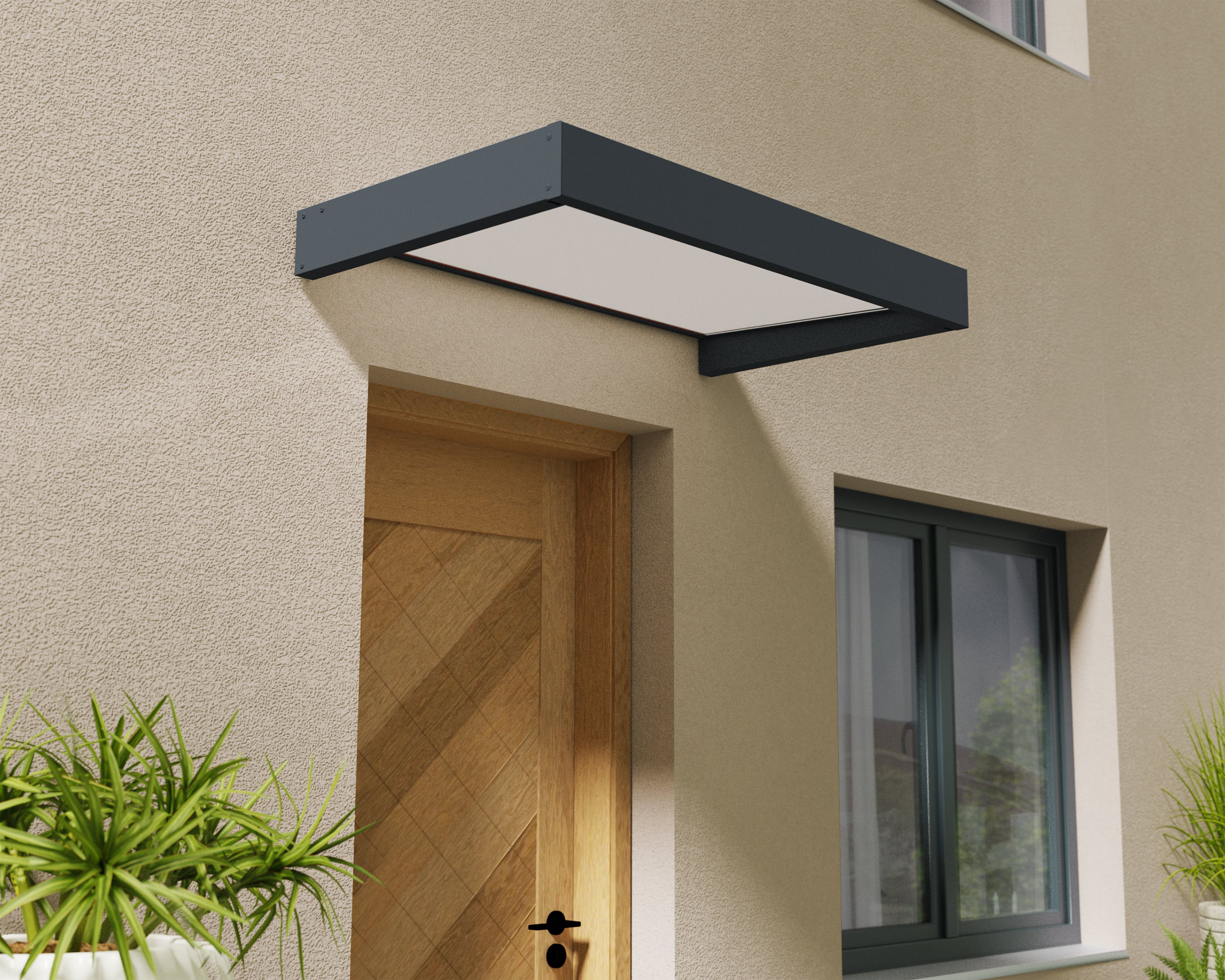 Marquesina para puerta Sophia 95x160 cm opal Canopia | Leroy Merlin