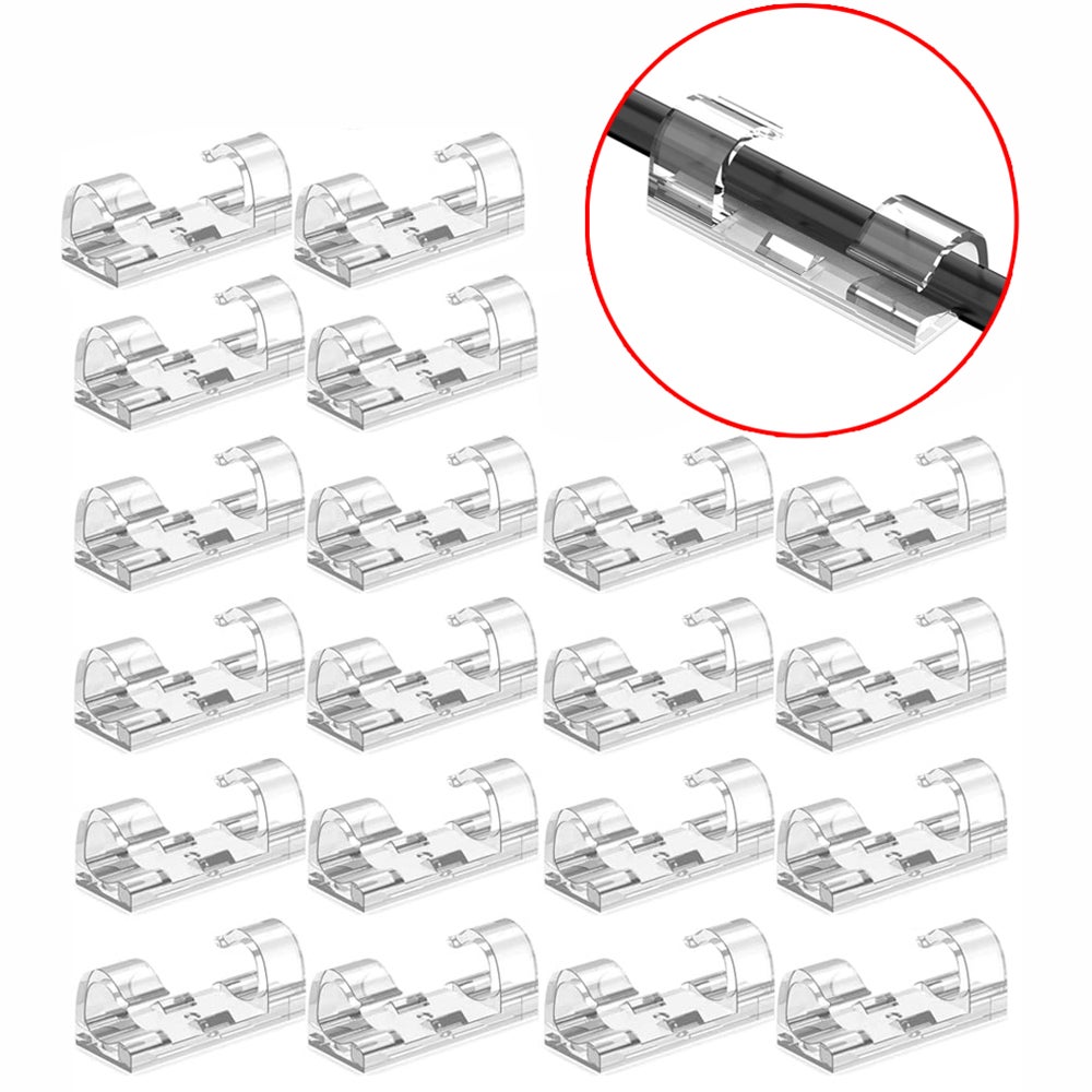 Lot de 20 serre-câbles auto-adhésifs pour bureau, organiseur de câbles ...
