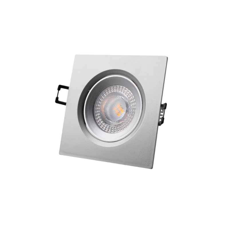 Aro led empotrable 5W 380lm 3200K cuadrado cromo | Leroy Merlin