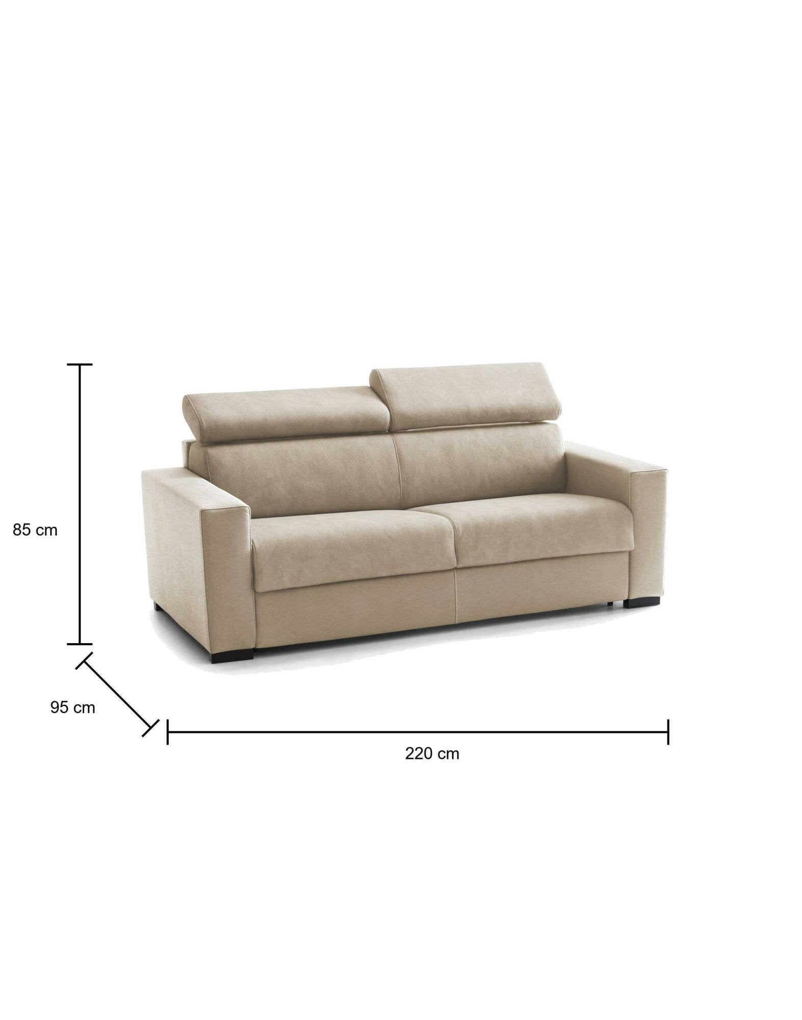 Sofá Cama 3 Plazas Hecho en Italia, Desenfundable con Almacenaje ...