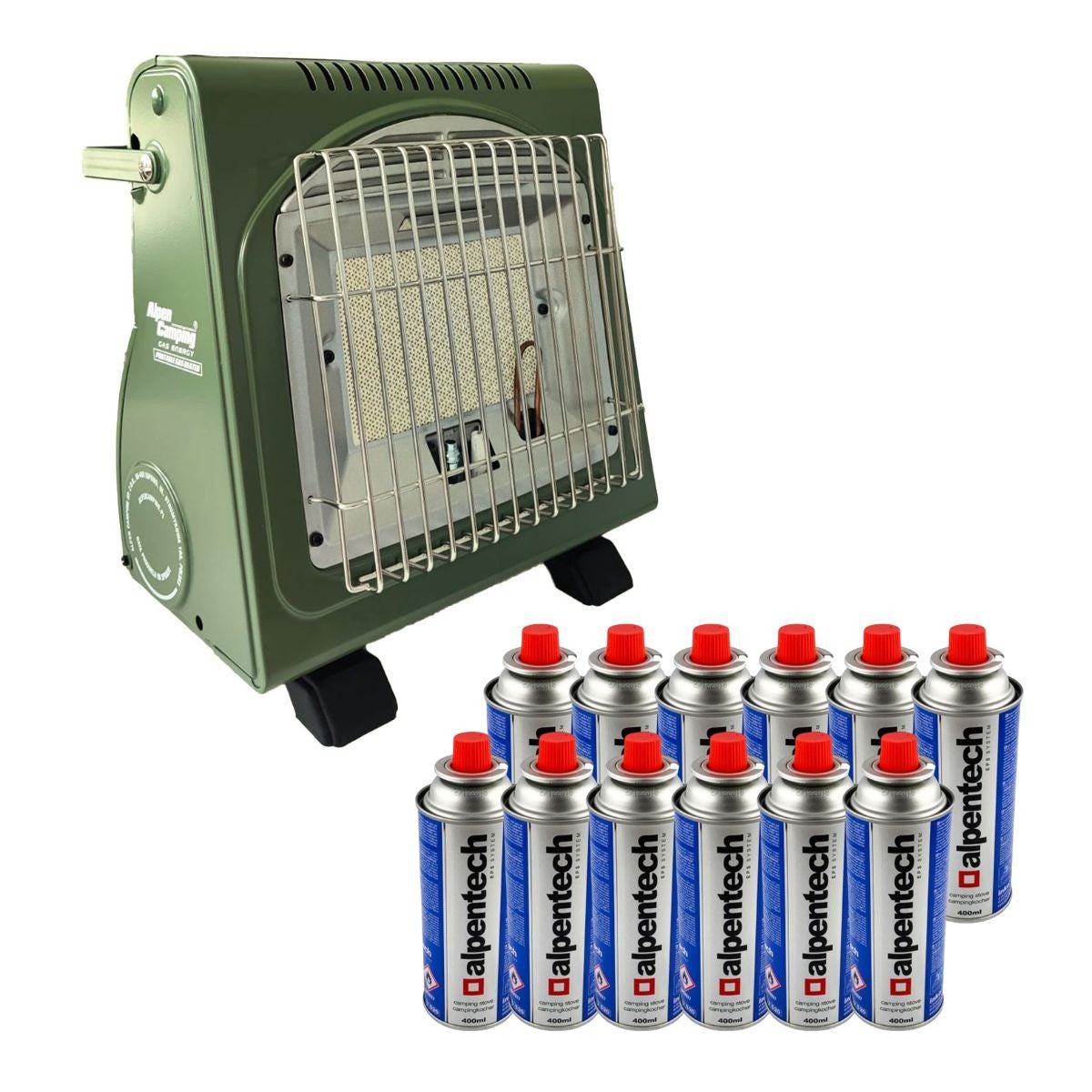 Chauffage à gaz portable 1700W Céramique + 12 Cartouches gaz ...
