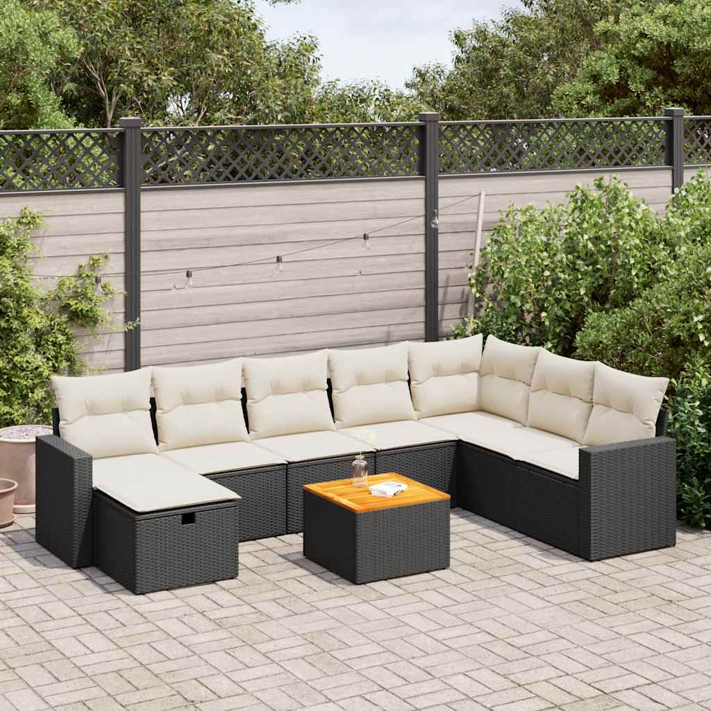 Salon bas de jardin en Plastique Noir 8 personnes | Leroy Merlin