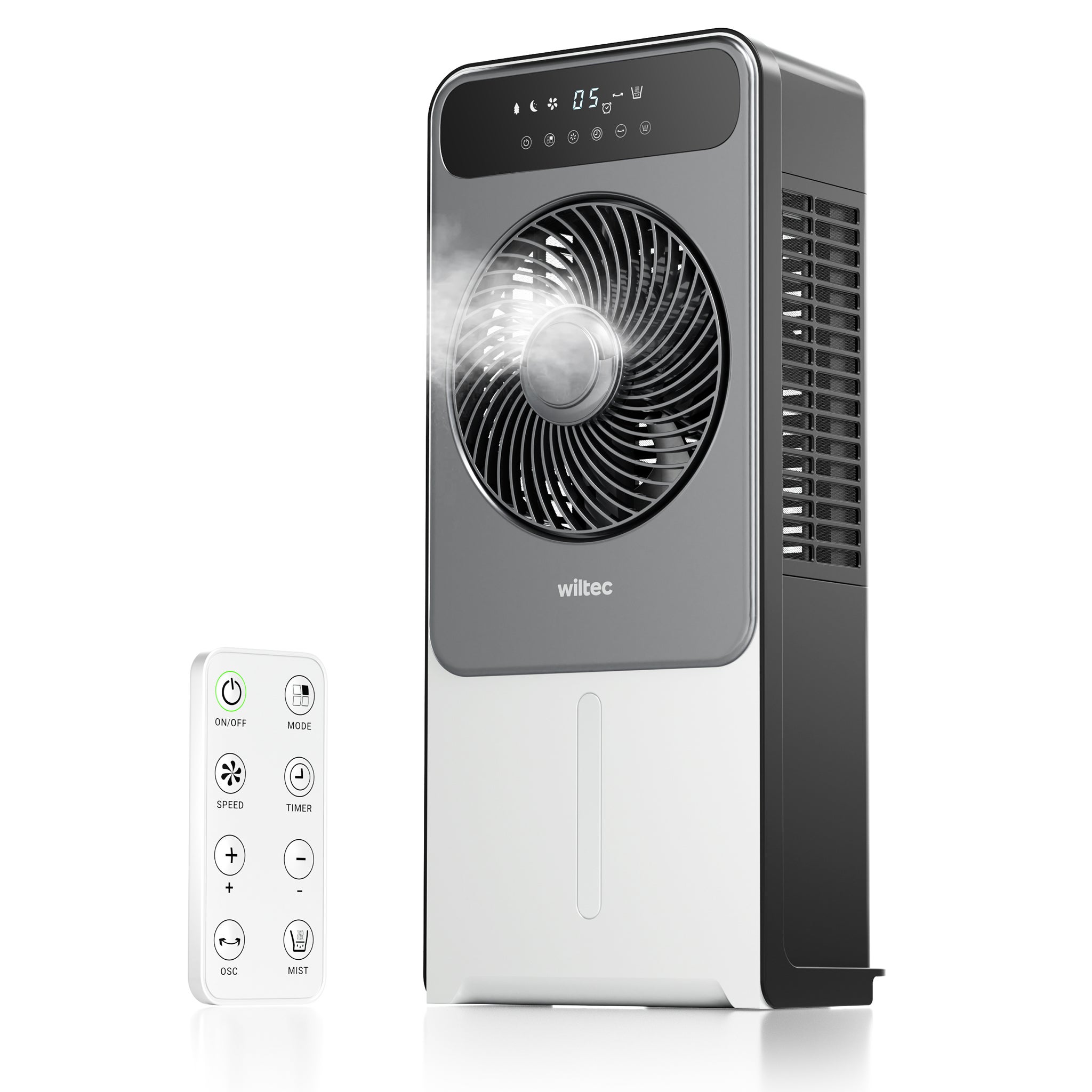 Wiltec Refroidisseur mobile 37 W «Misting Fan» 235x290x668 mm Réservoir ...