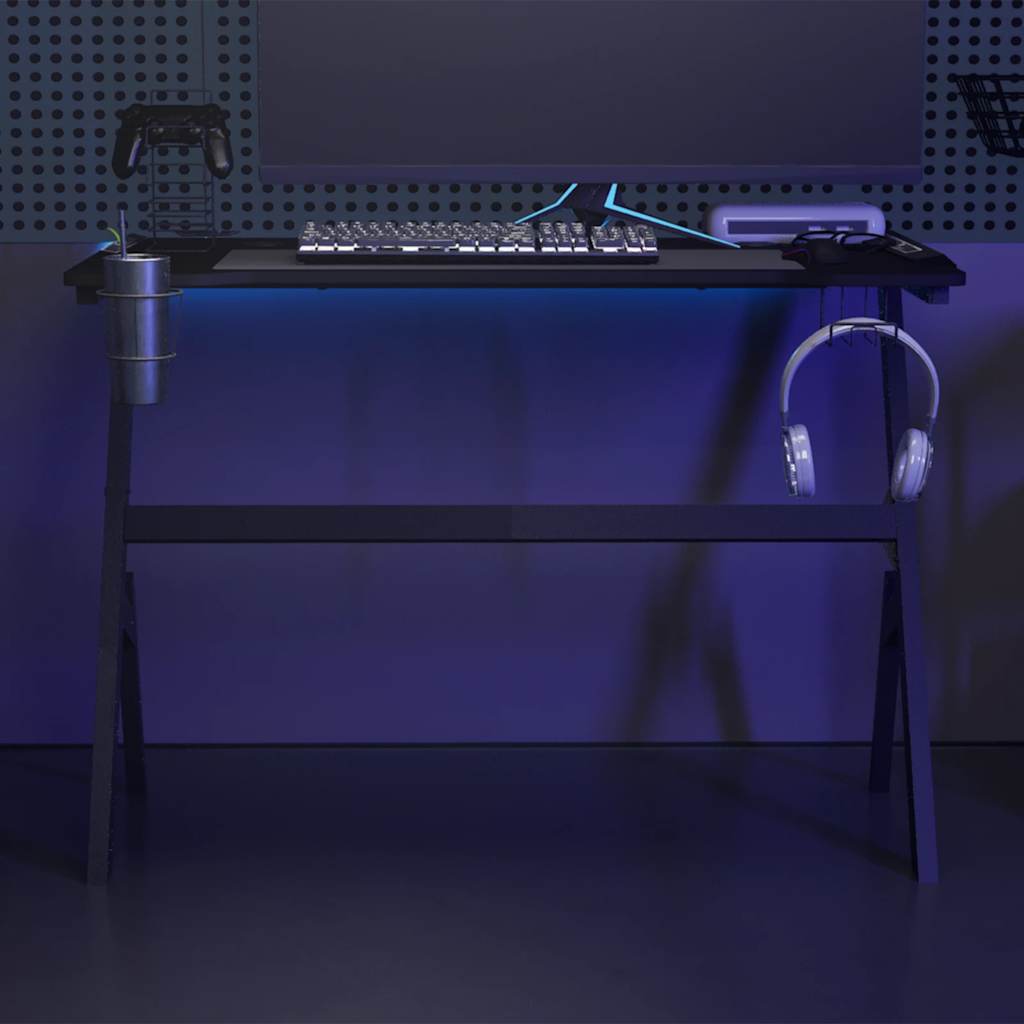 Maison Exclusive - Escritorio gaming con luz LED forma Y negro ...