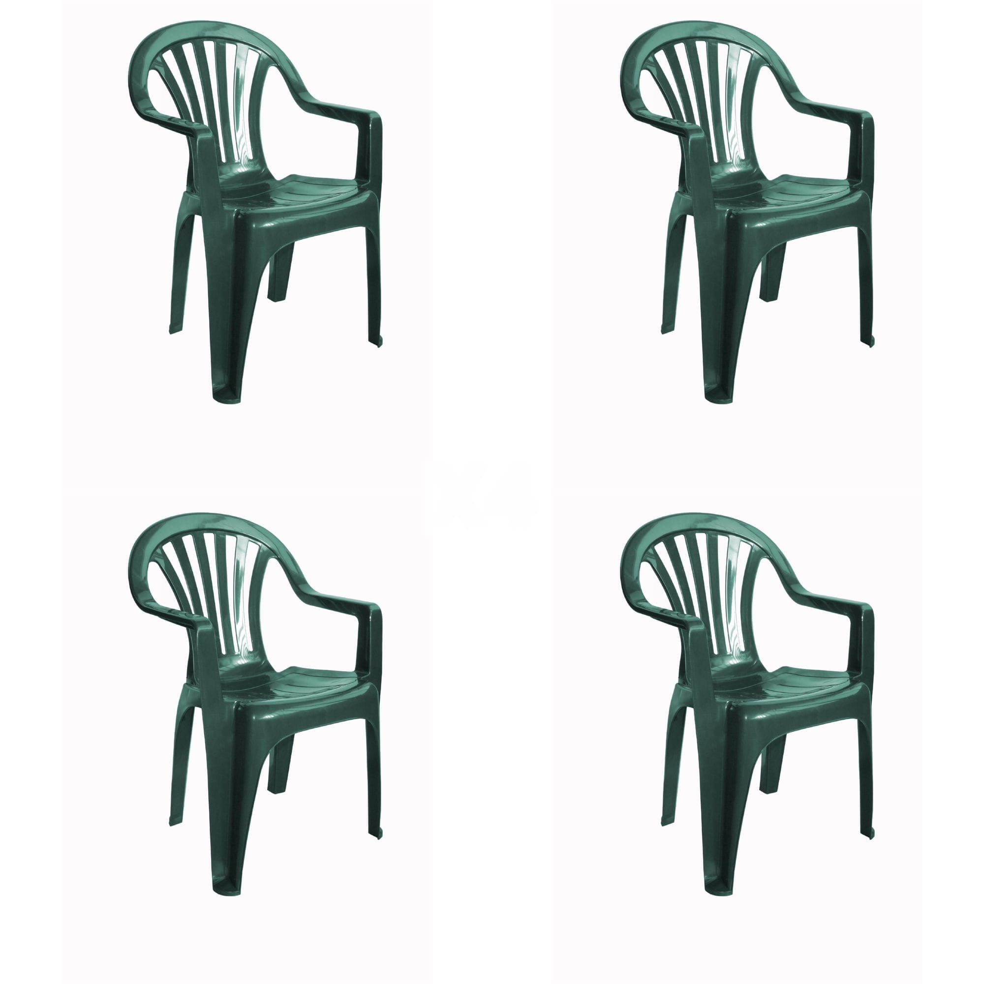 Garbar PALS Set 4 Silla Con Brazos Interior, Exterior Verde Oscuro ...