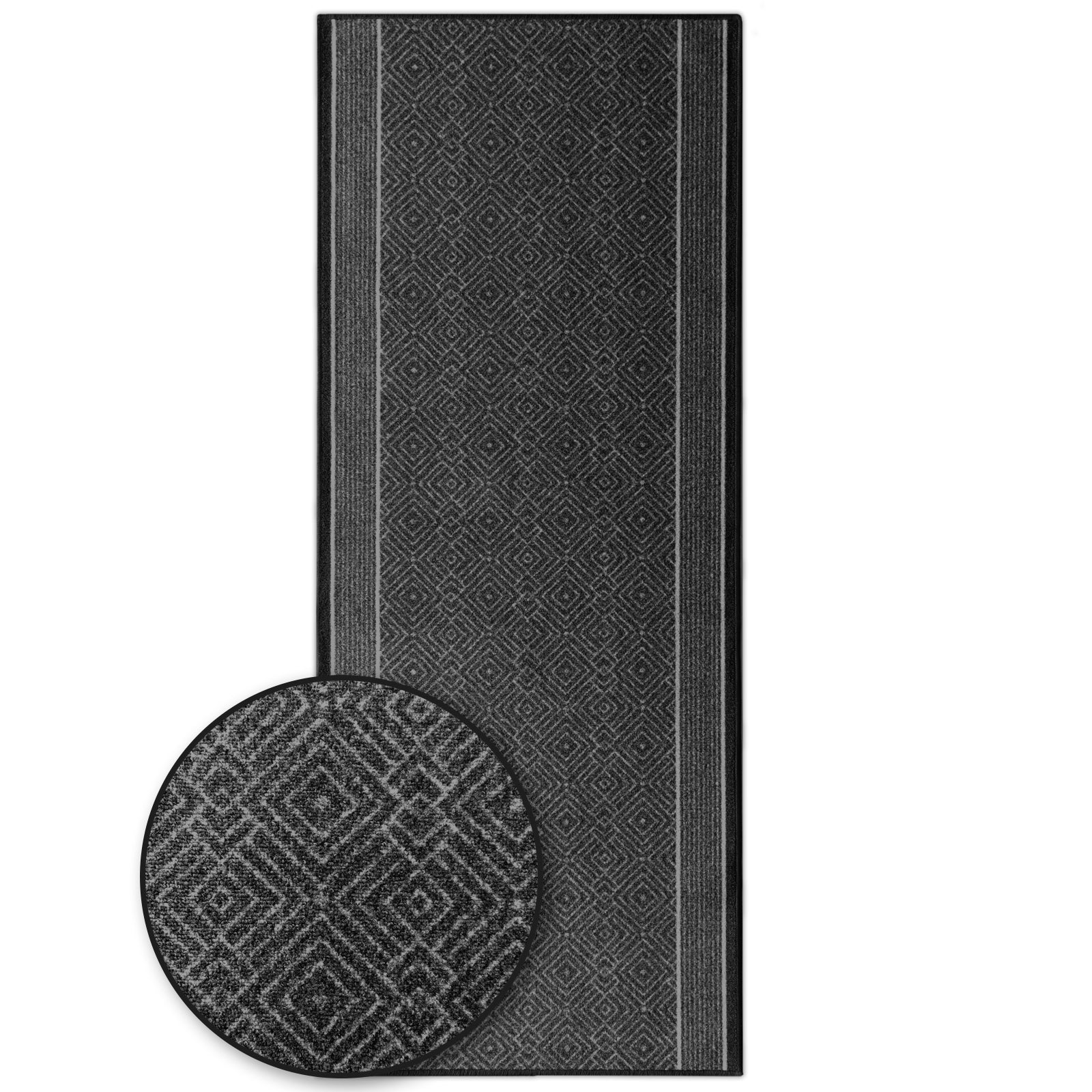 Tapis sur mesure Olymp, Tapis d’intérieur Motif losanges, Anthracite 80 ...